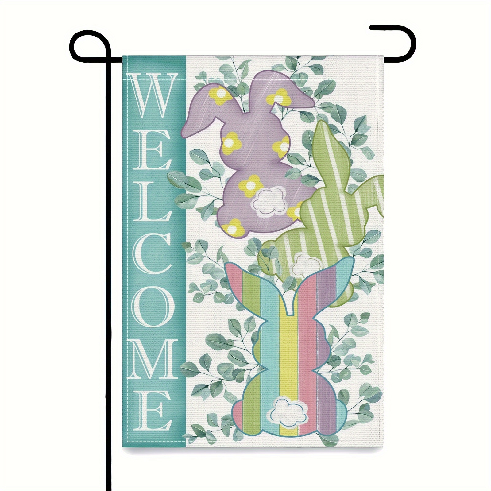 Easter Bunnies Garden Flag Double Sided Outside Burlap Brown - Temu ...