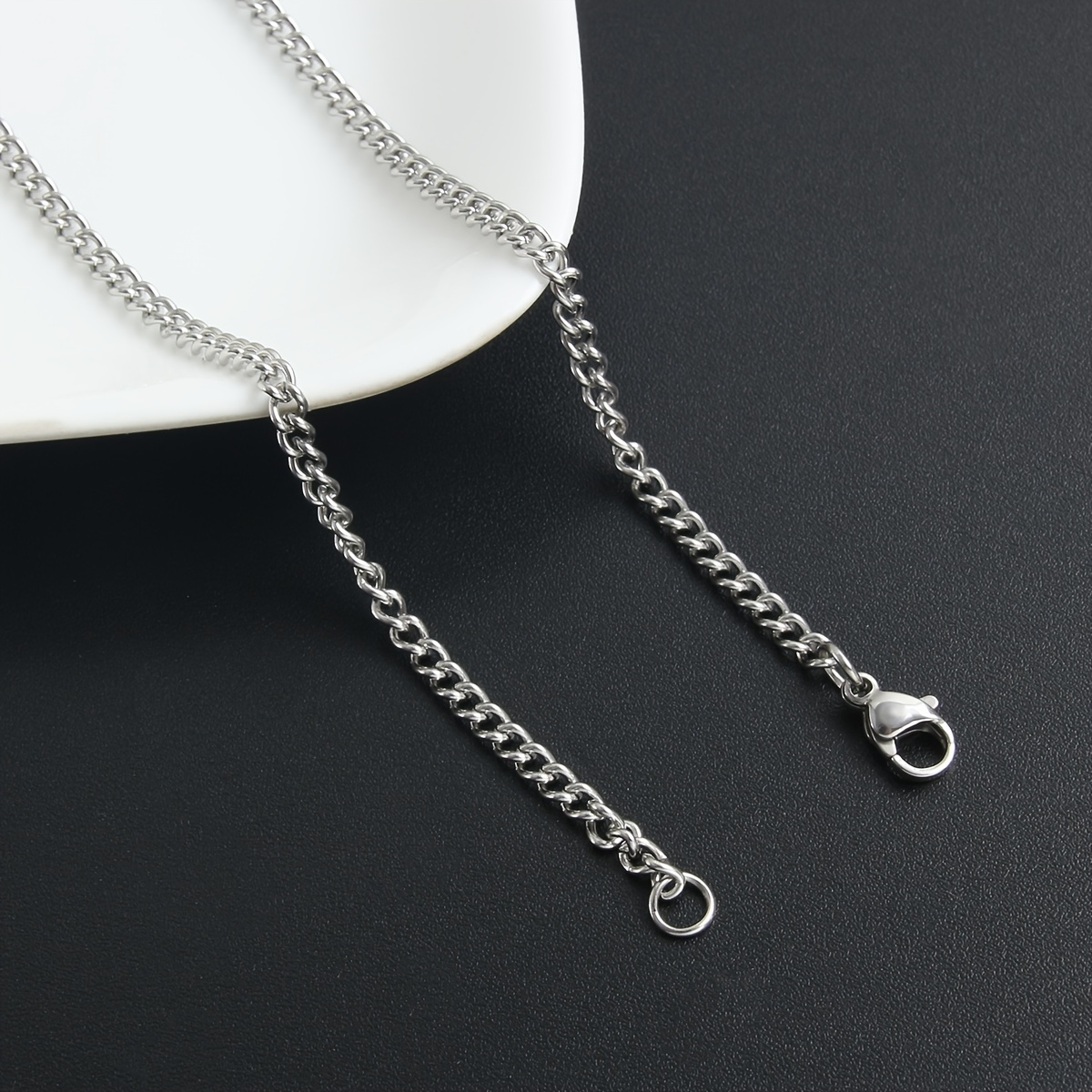 Simple Stainless Steel Chain Diy Chain Accessories Men Women - Temu ...