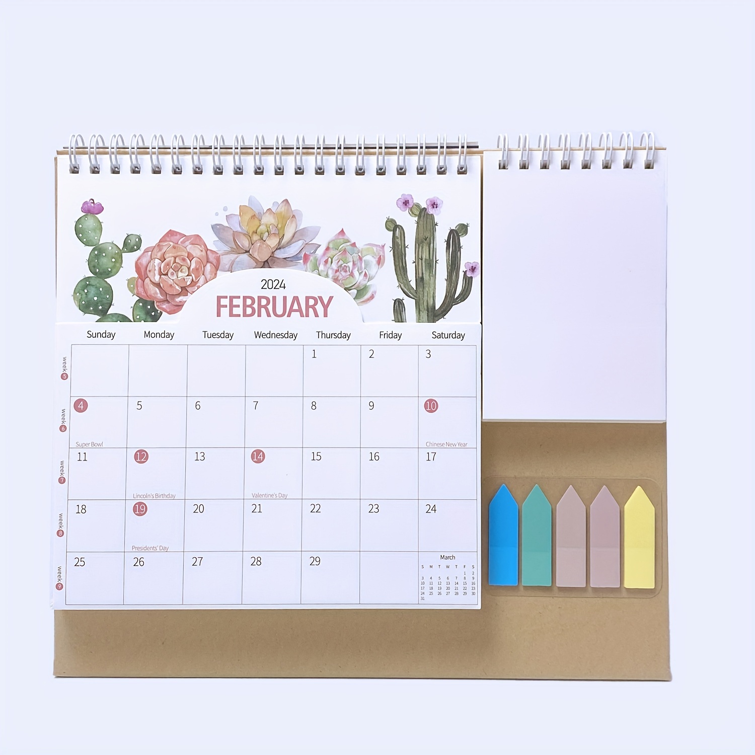 Calendrier Bureau Créatif Multifonctionnel En Français 2024 - Temu France