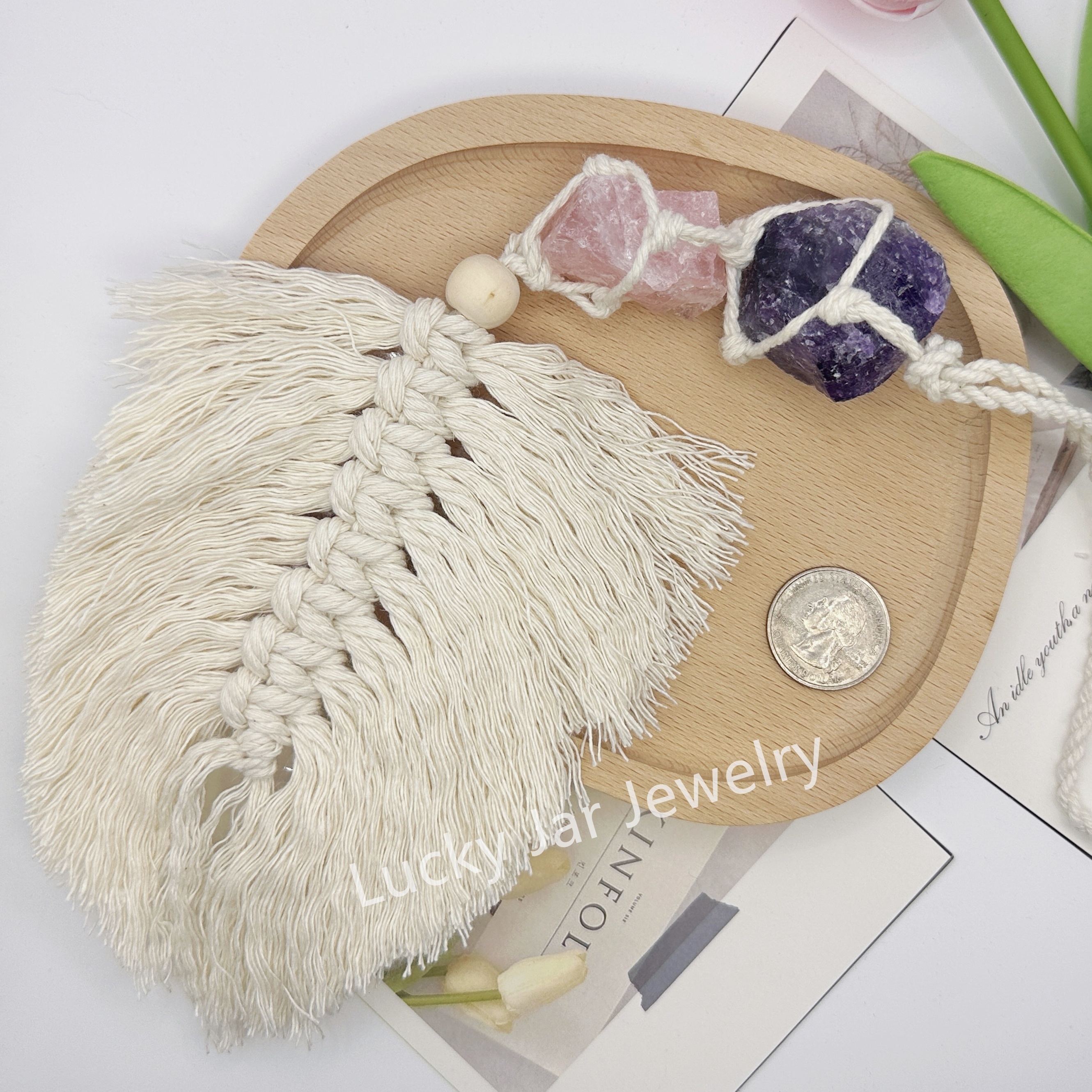 Natural Crystal Leaf Fringe Decorative Pendant Bohemian - Temu New Zealand