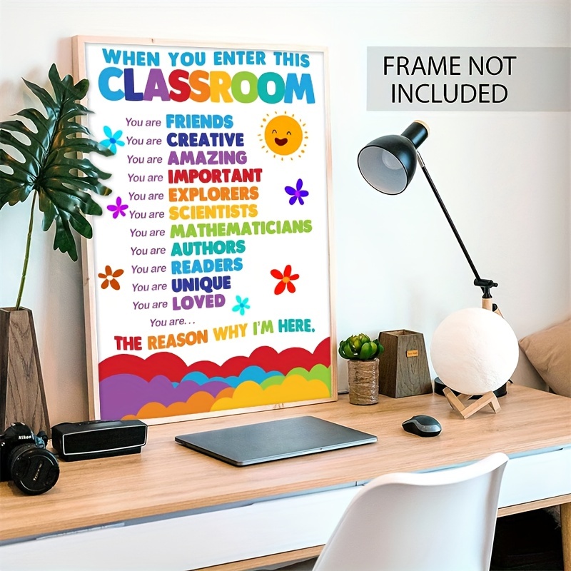 Enter Classroom Sign Educational Rules School Rainbow - Temu Australia