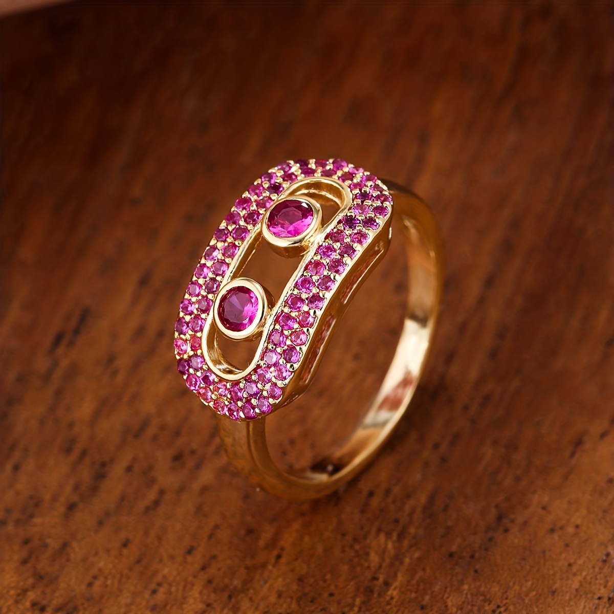 Chic Promise Ring 18k Gold Plated Paved Shining Zirconia Multi Colors ...