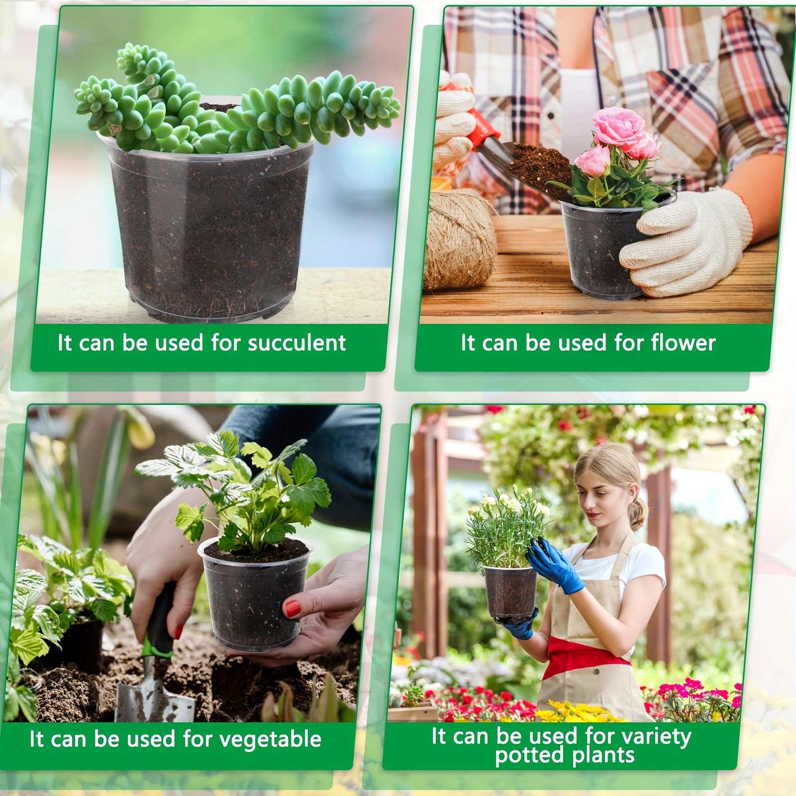 27 36pcs 3 5 Transparent Seedling Pots With Drain Hole Flexible Plastic ...