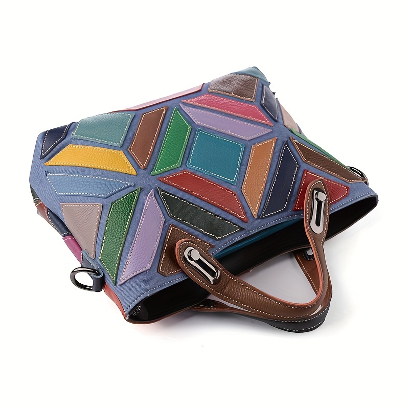 Colorful Tote Bags Women Genuine Leather + - Temu