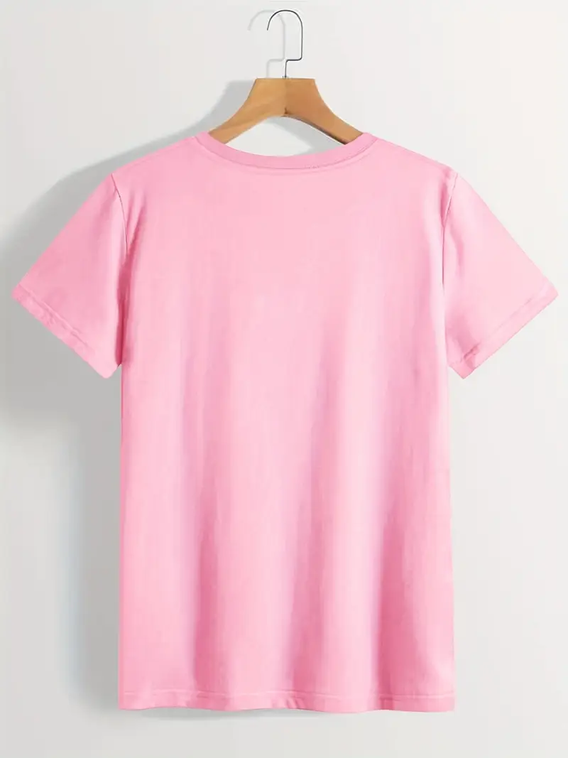 Plus Size Letter Print Short Sleeve Pullover T Shirt Womens Temu