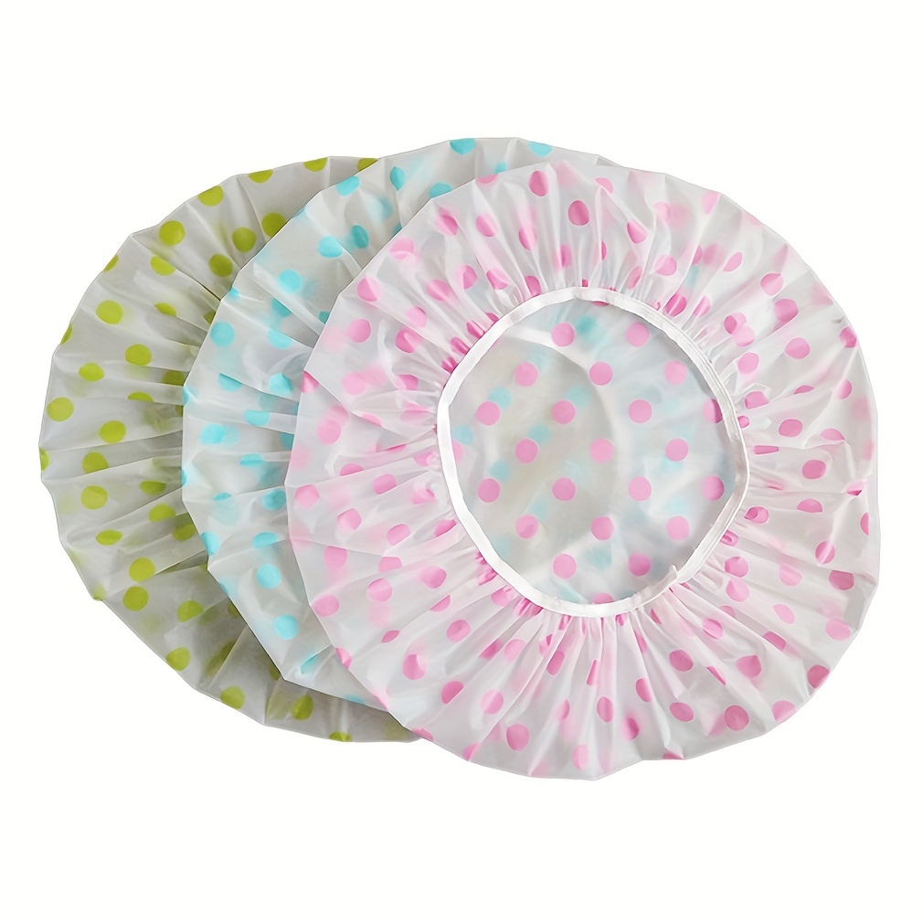 3pcs s thickened disposable waterproof shower hat with band spa ...