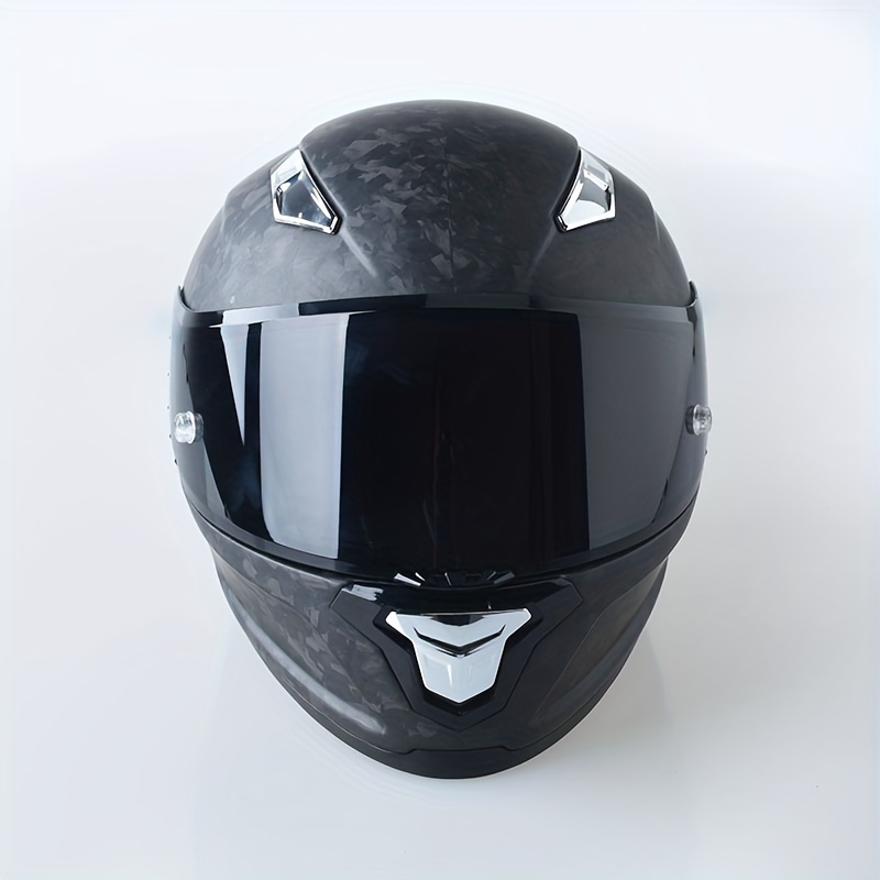 Motorcycle Helmet Forged Matte Silver Tail Wing Black Tea Lens Helmet ...