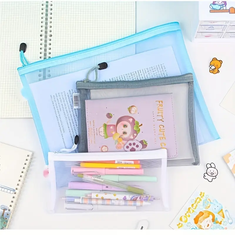 Nylon Mesh A4 A5 A6 File Bag Transparent Office Stationery - Temu Ireland Nylon Mesh A4 A5 A6 File Bag Transparent Office Stationery - Temu Ireland