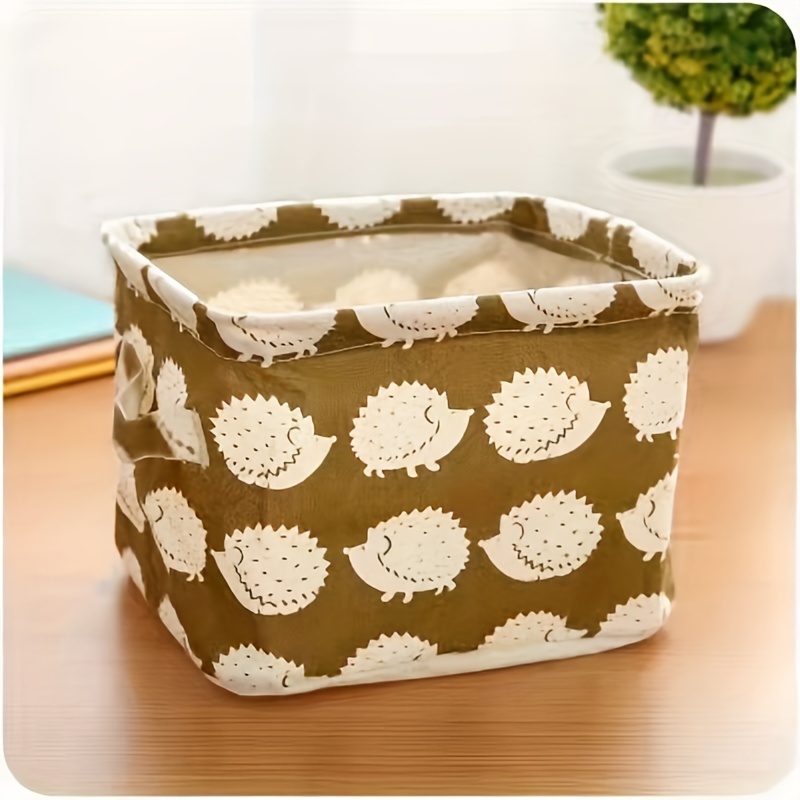 Fabric Foldable Storage Basket Desktop Storage Linen - Temu Portugal