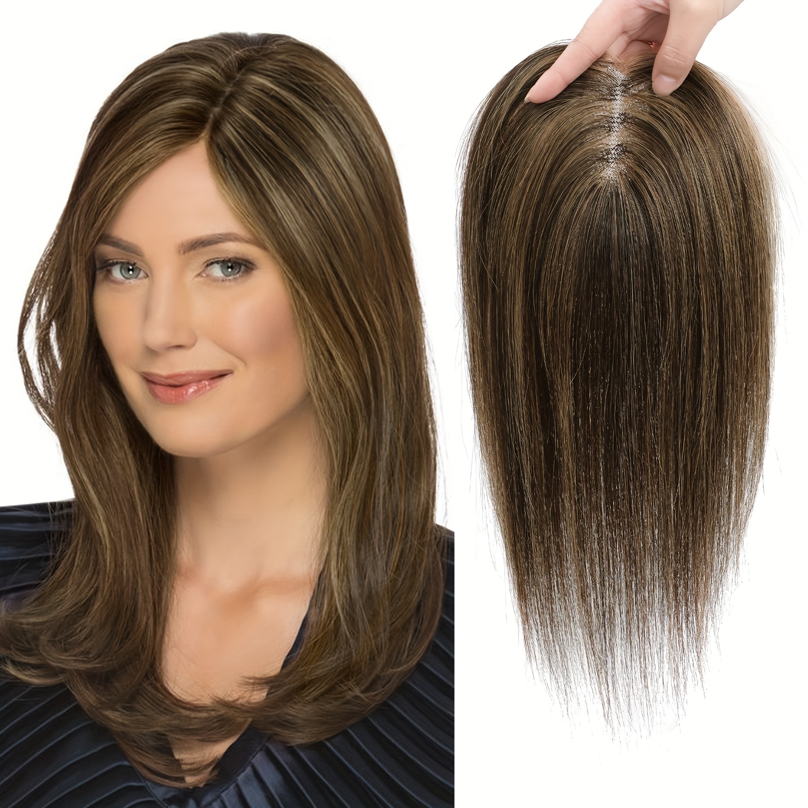 Hair Toppers Women Real Human Hair Pieces Women Thinning - Temu Ireland