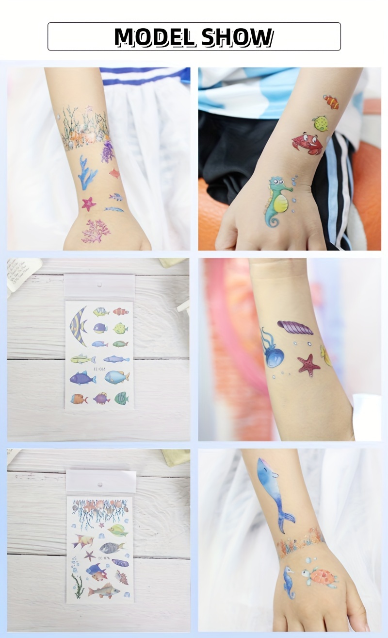 150 Patterns Tropical Fish Ocean Series Temporary Tattoos - Temu