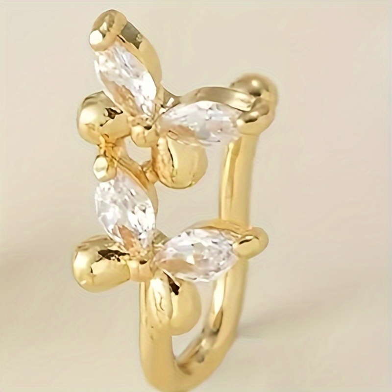 Fashion Piercing Nose Ring Crown Butterfly Purple Glass - Temu United ...