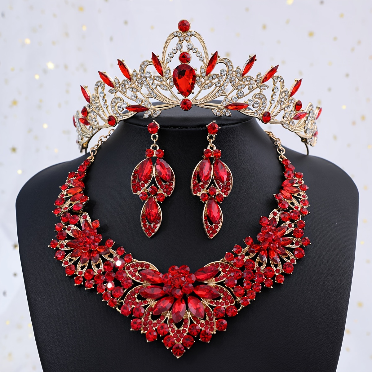 High end Accessories Set Including Rhinestone Crown Necklace - Temu ...