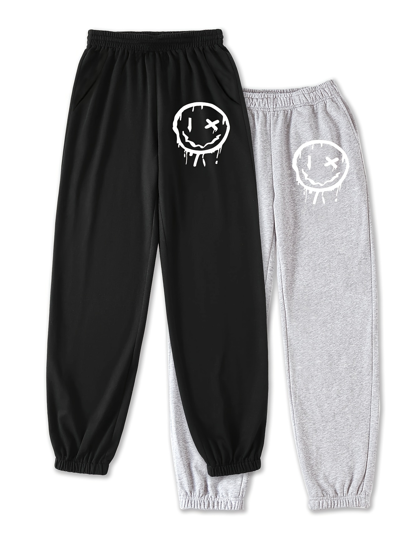 Melting Face Print Teens Trendy Jogger Sweatpants Versatile - Temu Ireland