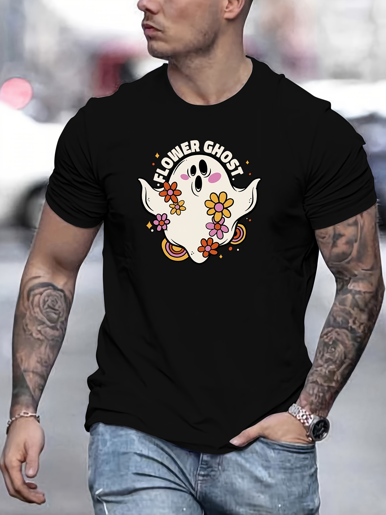 Halloween Cartoon Ghost Men's T shirt Summer Outdoor - Temu Canada