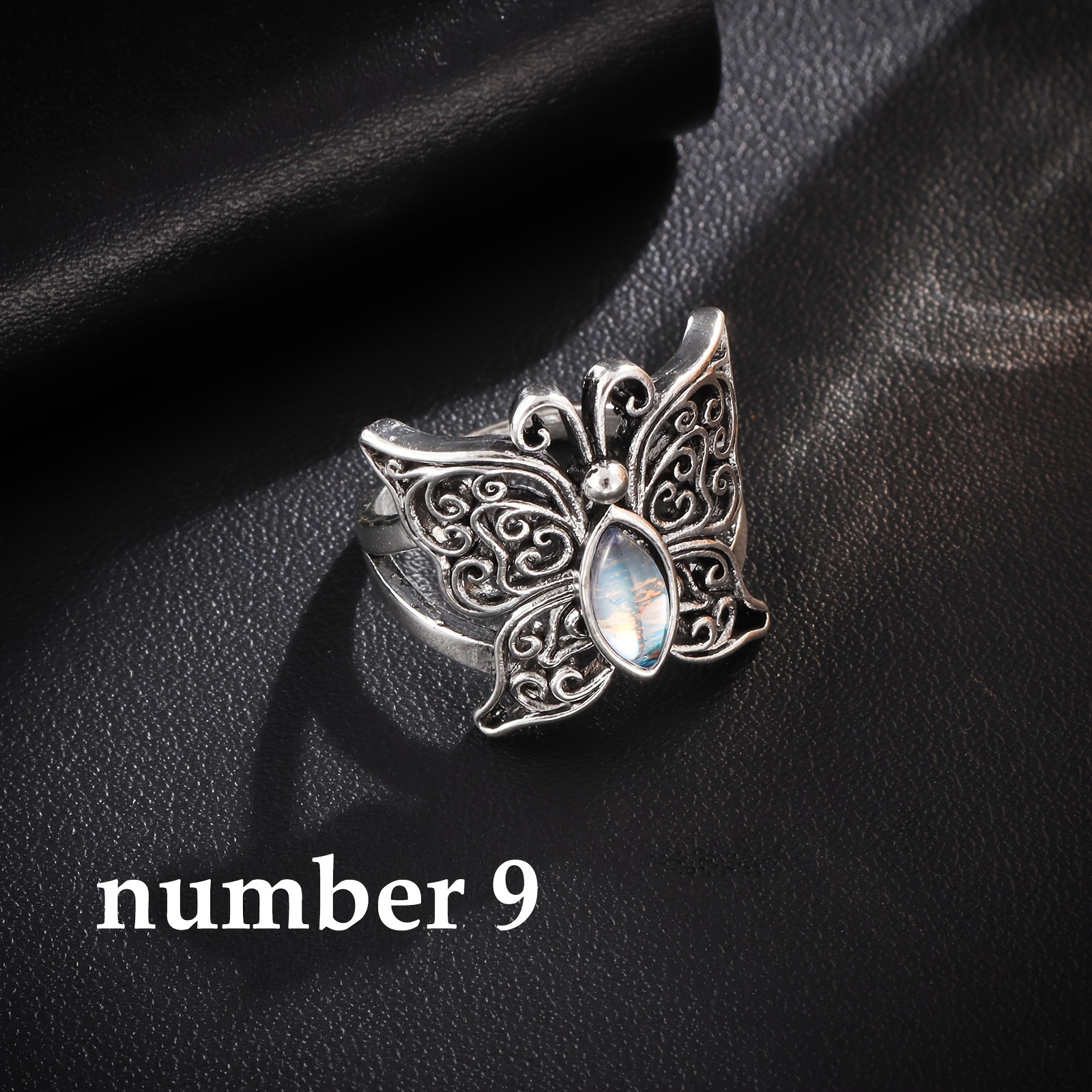 1pc Anillo Mariposa Piedra Lunar Sintética Vintage Anillo - Temu Mexico