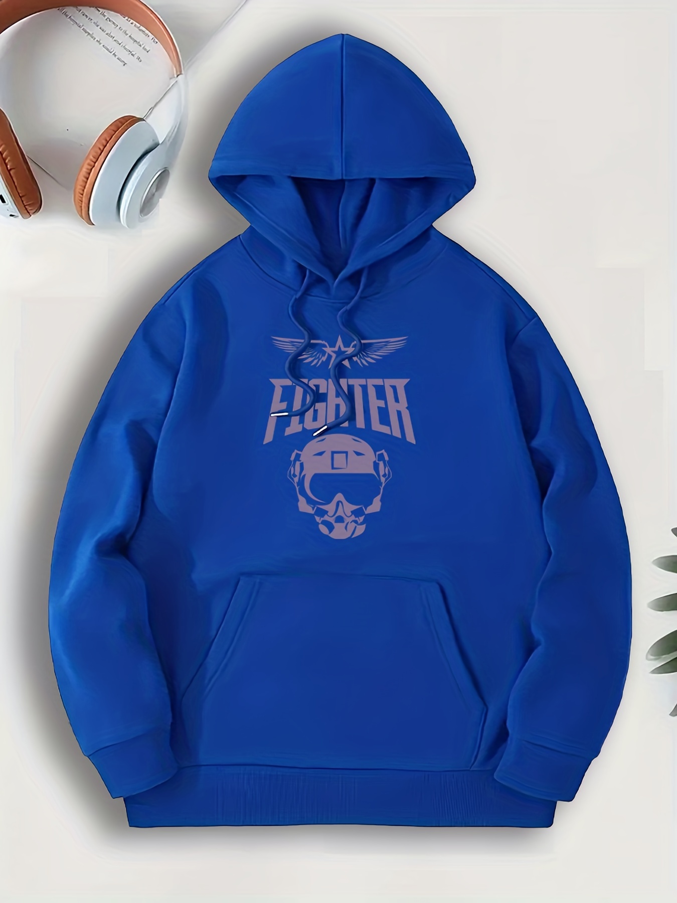 Chaqueta Capucha Cordón Manga Larga Estampado Fighter Hombre - Temu Mexico