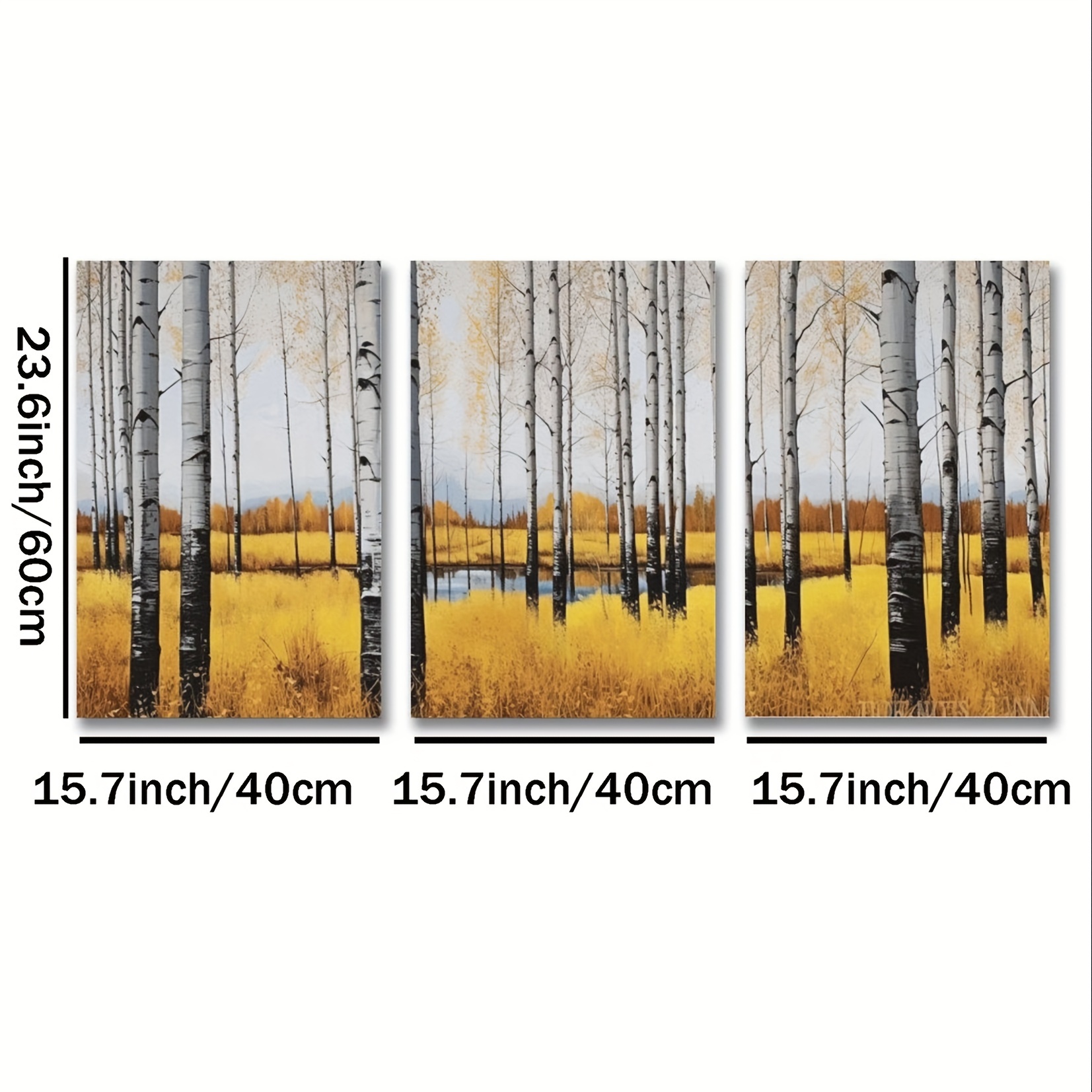 3pcs Canvas Poster Modern Art Aspen Trees Fall Colors Canvas Art Wall ...
