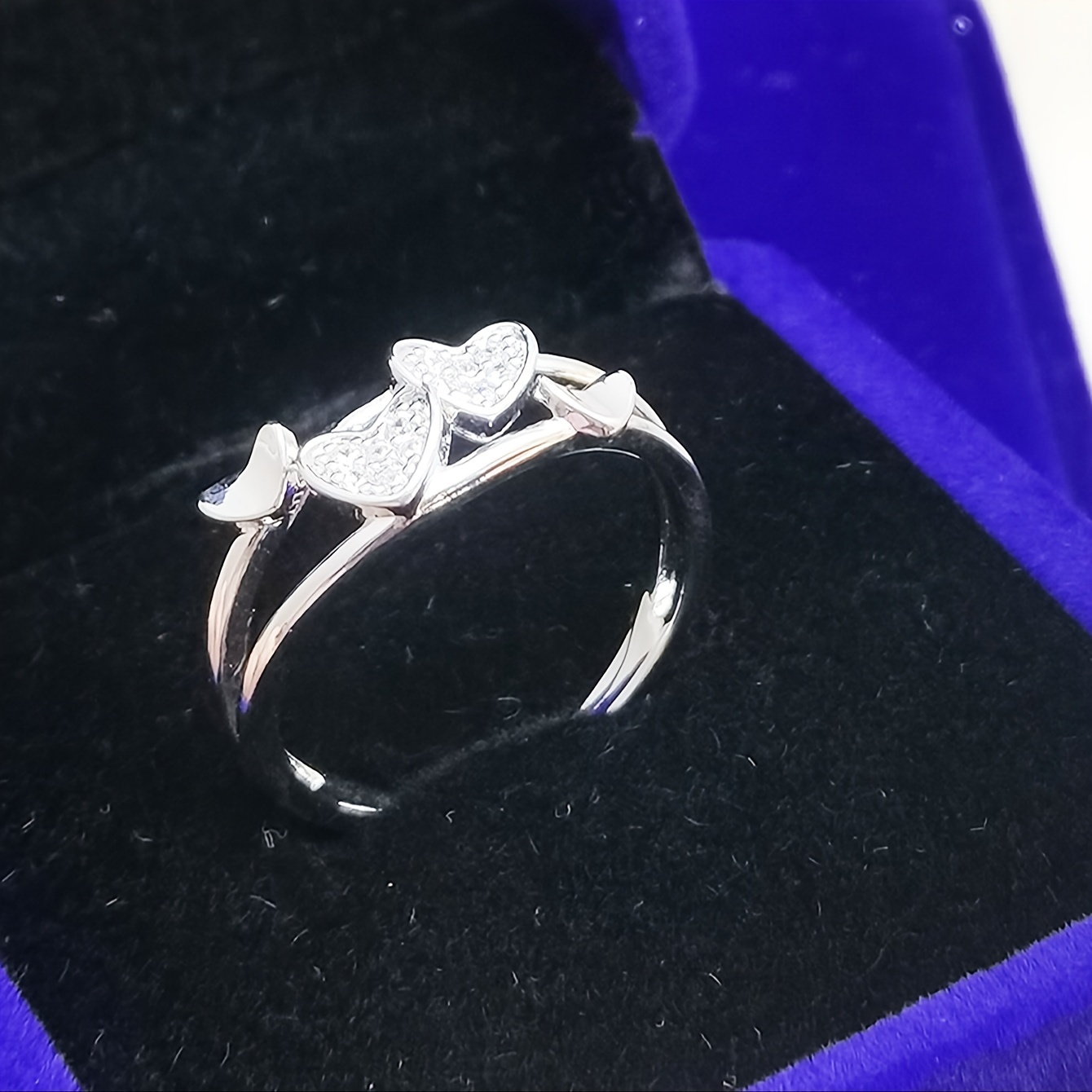 Multi Love Heart Ring Exquisite Zircon Inlaid Copper Finger - Temu ...