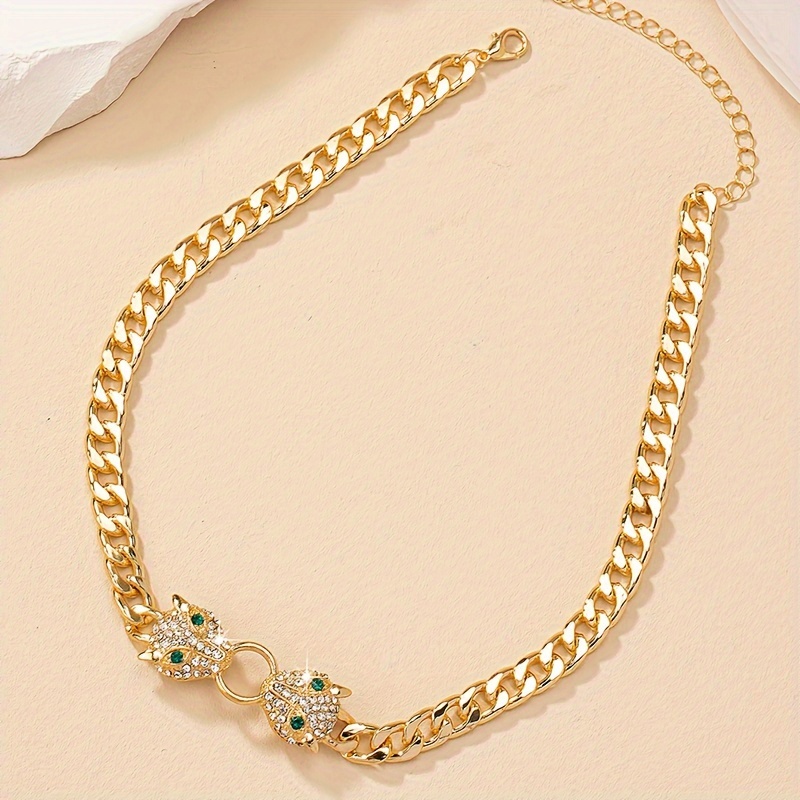 Punk Style Round Lion Head Enamel Pendant Cuban Chain - Temu United Kingdom