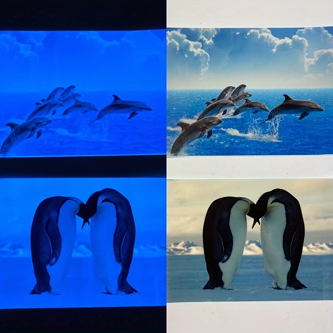 510pcs 진한 파란색 빛나는 인화지 뒷면 접착제 빛나는 종이 자체 접착 발광 필름 빛나는 A4 인화지 Temu