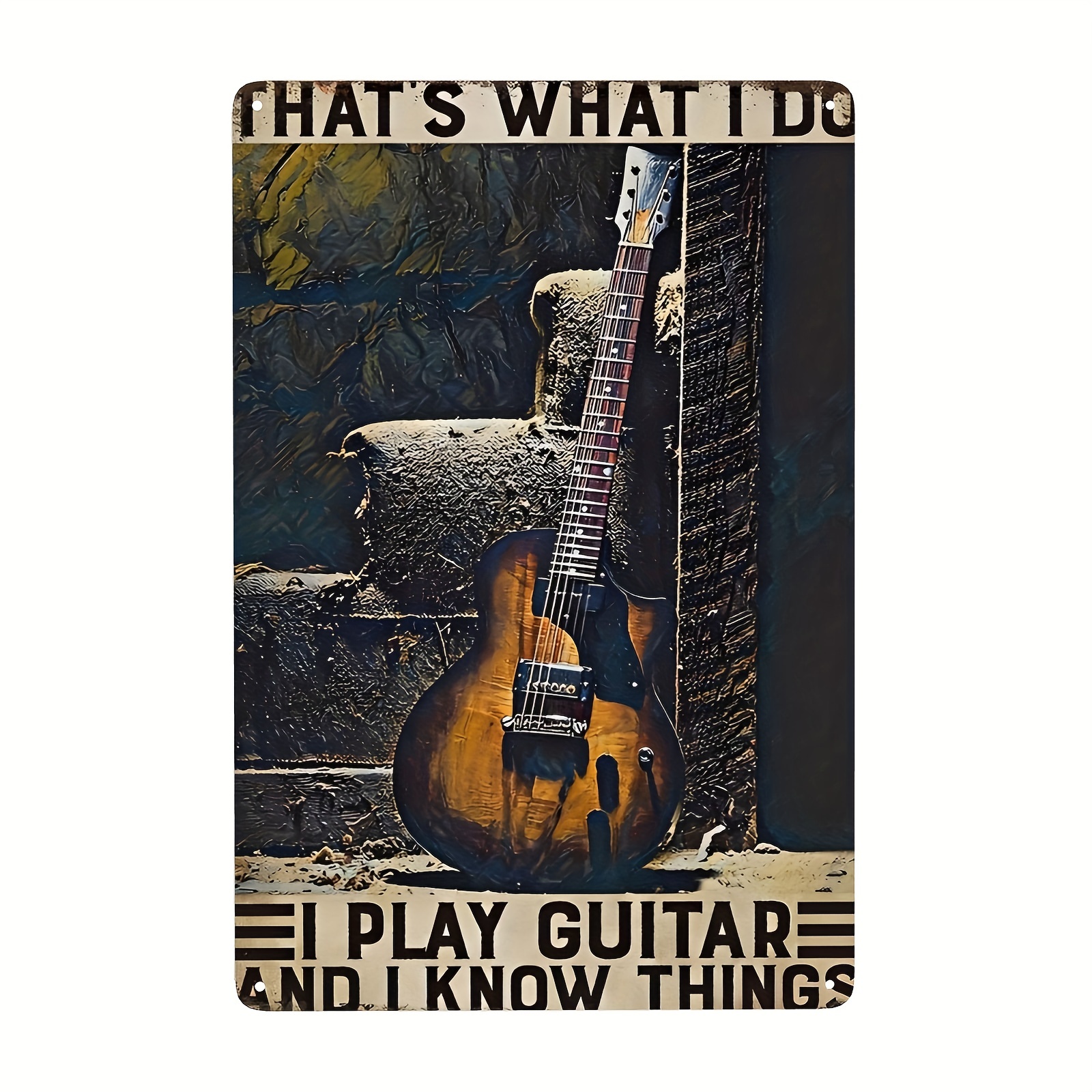 Music Speaks Words Fail Vintage Metal Guitar Tin Sign Cafe - Temu