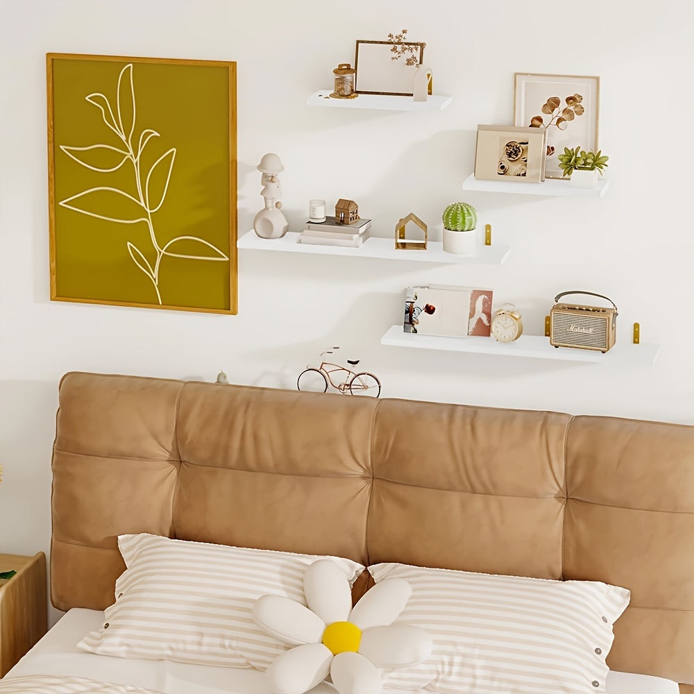 Floating Shelves Simple Wooden Wall Racks Wall mounted - Temu