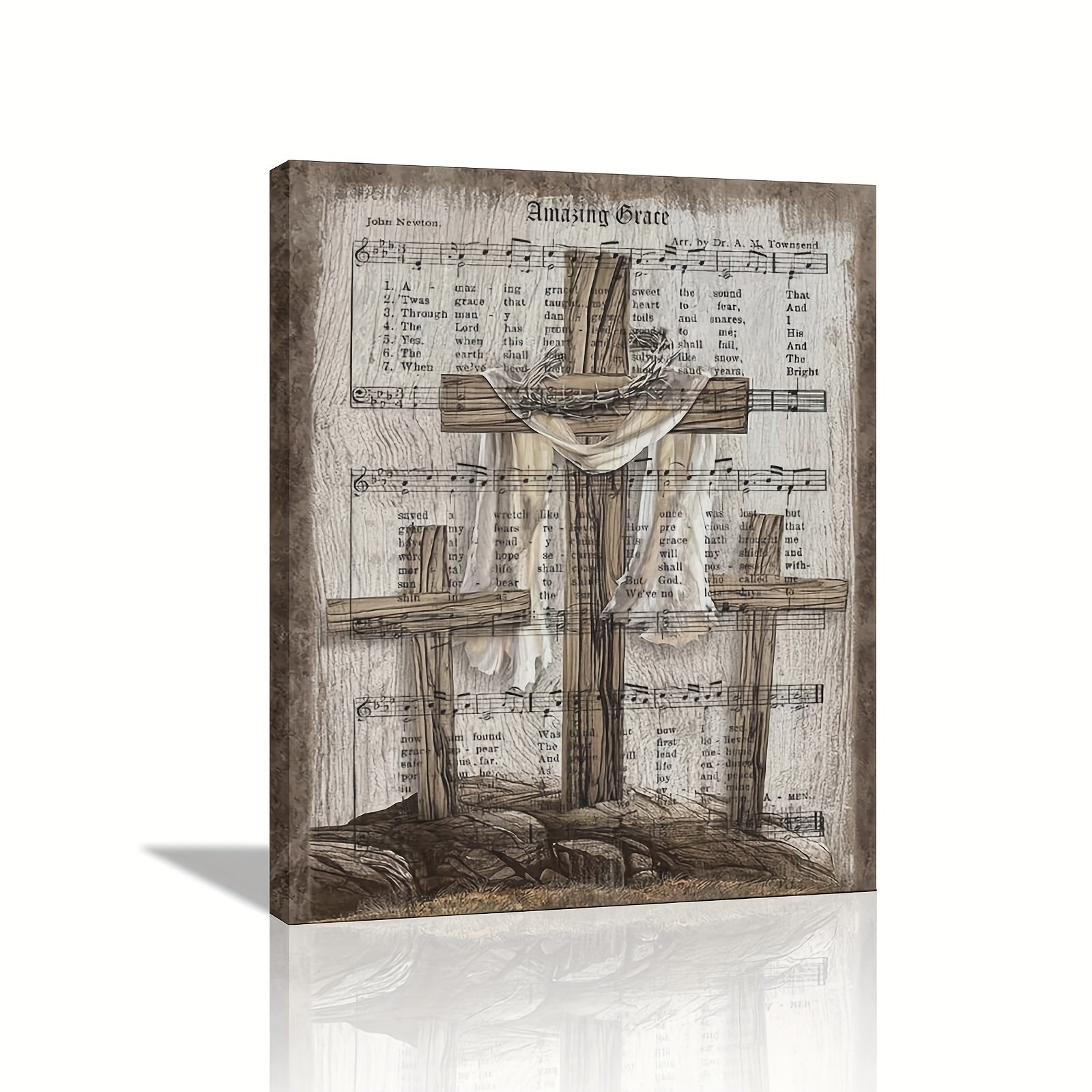 Wooden Framed Christian Cross Amazing Grace Wall Art - Temu Canada