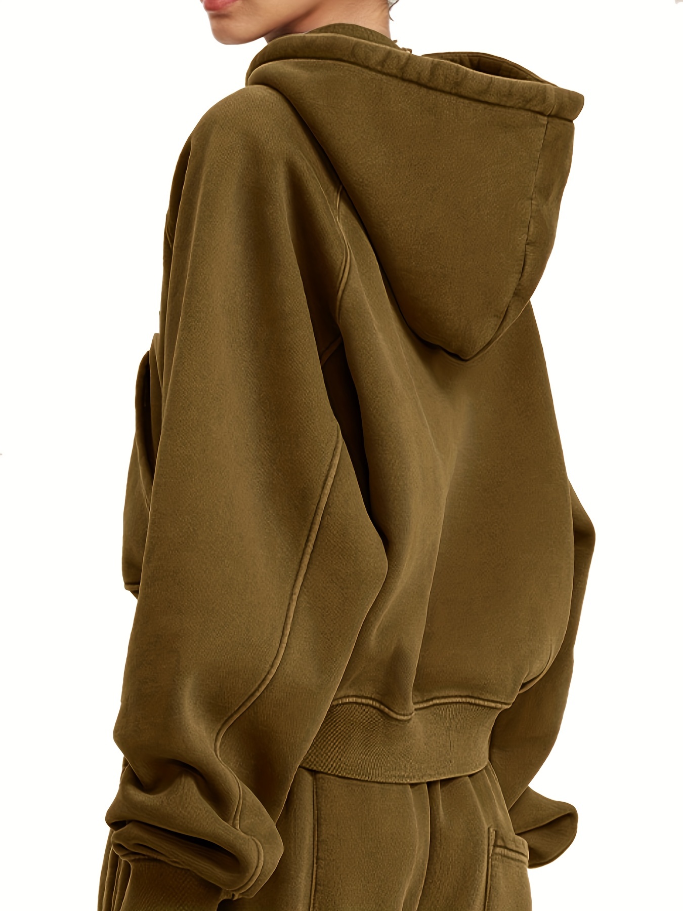 Sweat À Capuche Poche Kangourou Couleur Unie Sweat shirt - Temu France