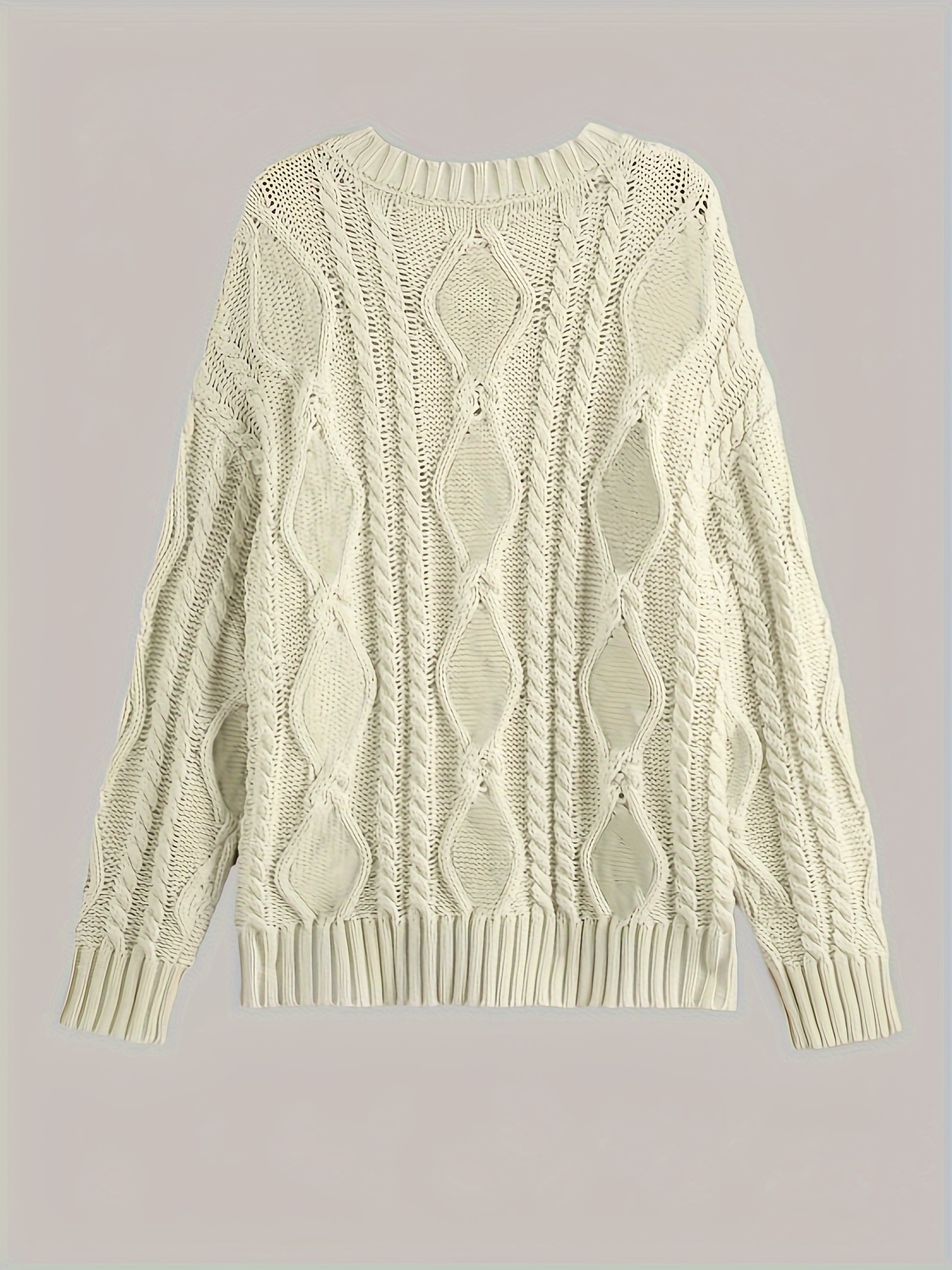 solid color crew neck pullover sweater casual long sleeve - Temu Canada