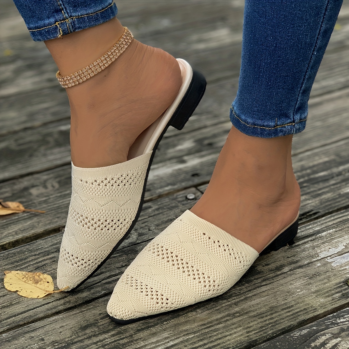 Womens Solid Color Mesh Sandals Slip Breathable Flat Casual - Temu ...