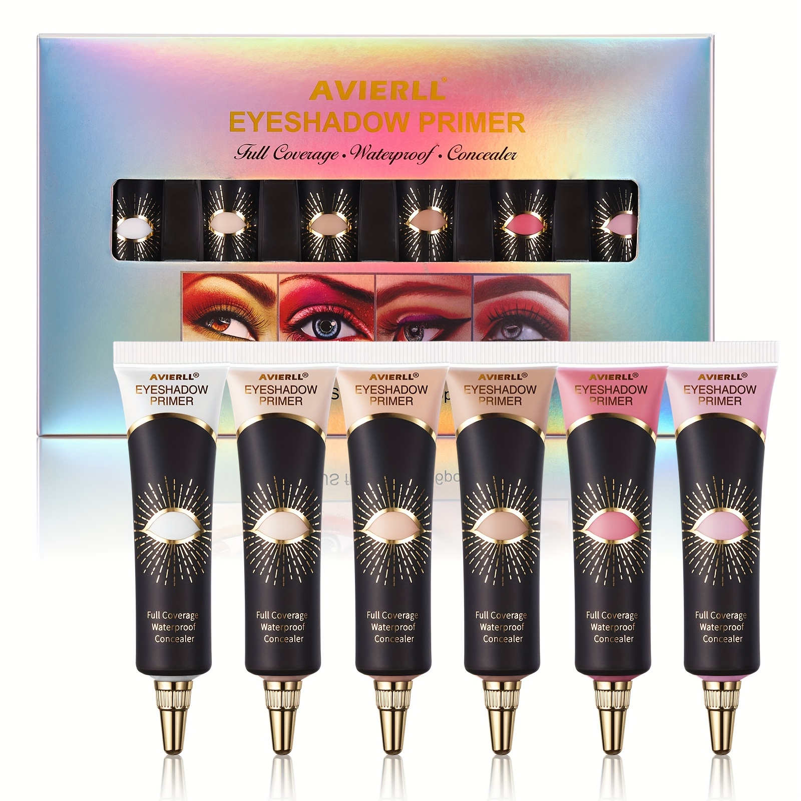Eyeshadow Primer Set 6 colors Long lasting Full Coverage - Temu