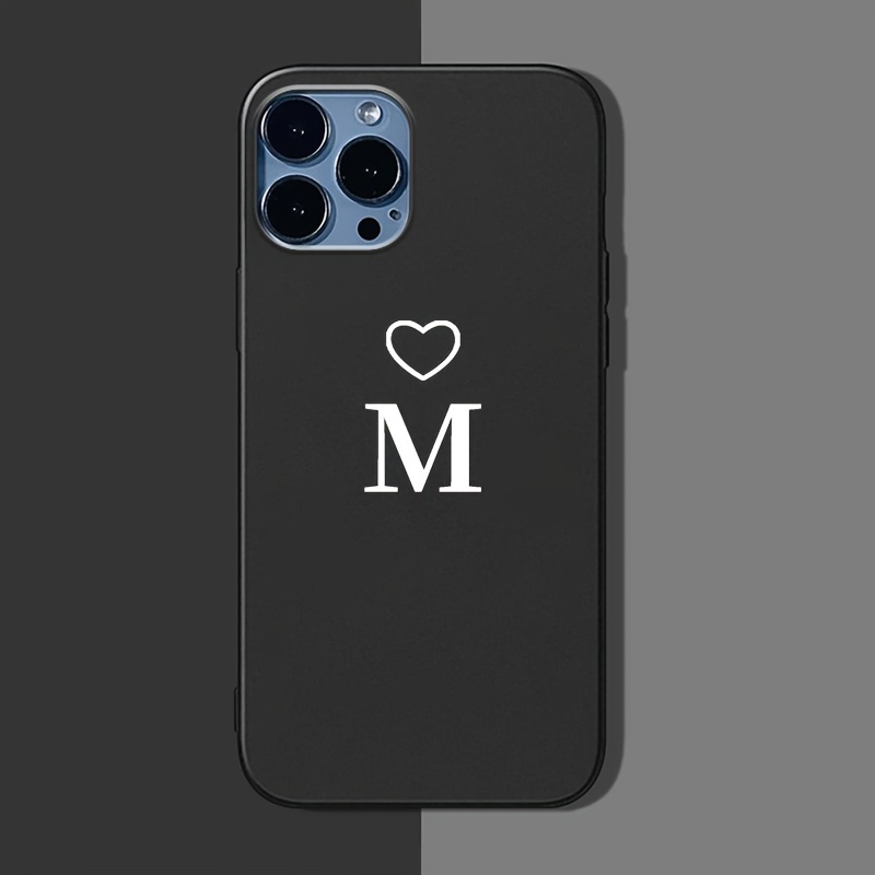 Stylish Letter M White Hollow Love Heart Phone Case Iphone - Temu ...