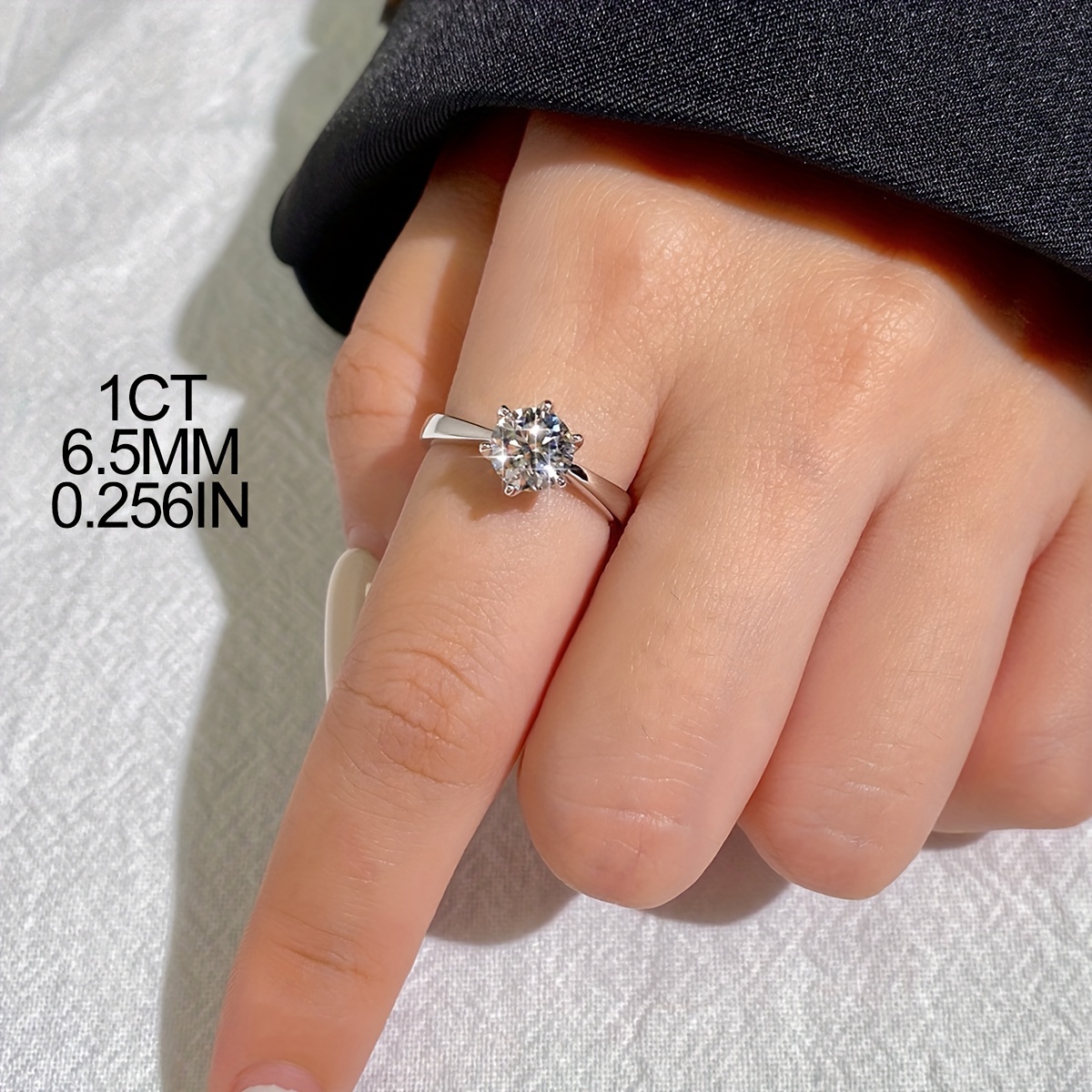 Moissanite Engagement Ring Wedding Band Women 925 Sterling - Temu ...
