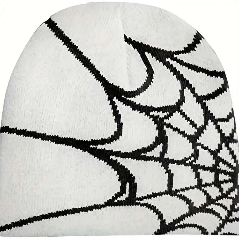 Gothic Spider Web Jacquard Beanie Y2k Unisex Skull Women Temu Portugal