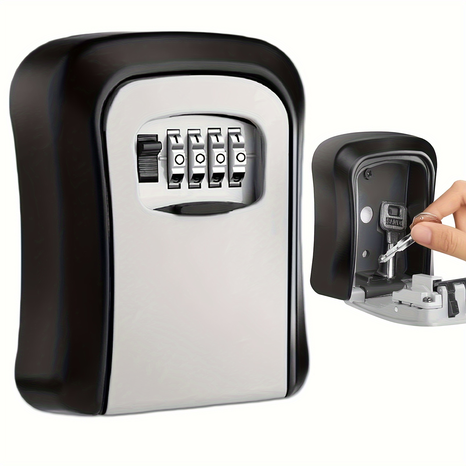 Key Lock Box Key Box Wall Mounted 4 Digit Combination Lock - Temu