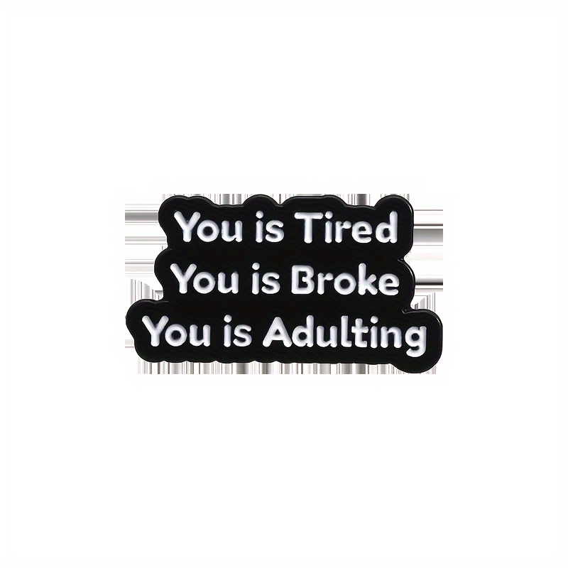 Funny Text Series Black Enamel Brooch Casual Exquisite Metal - Temu Ireland