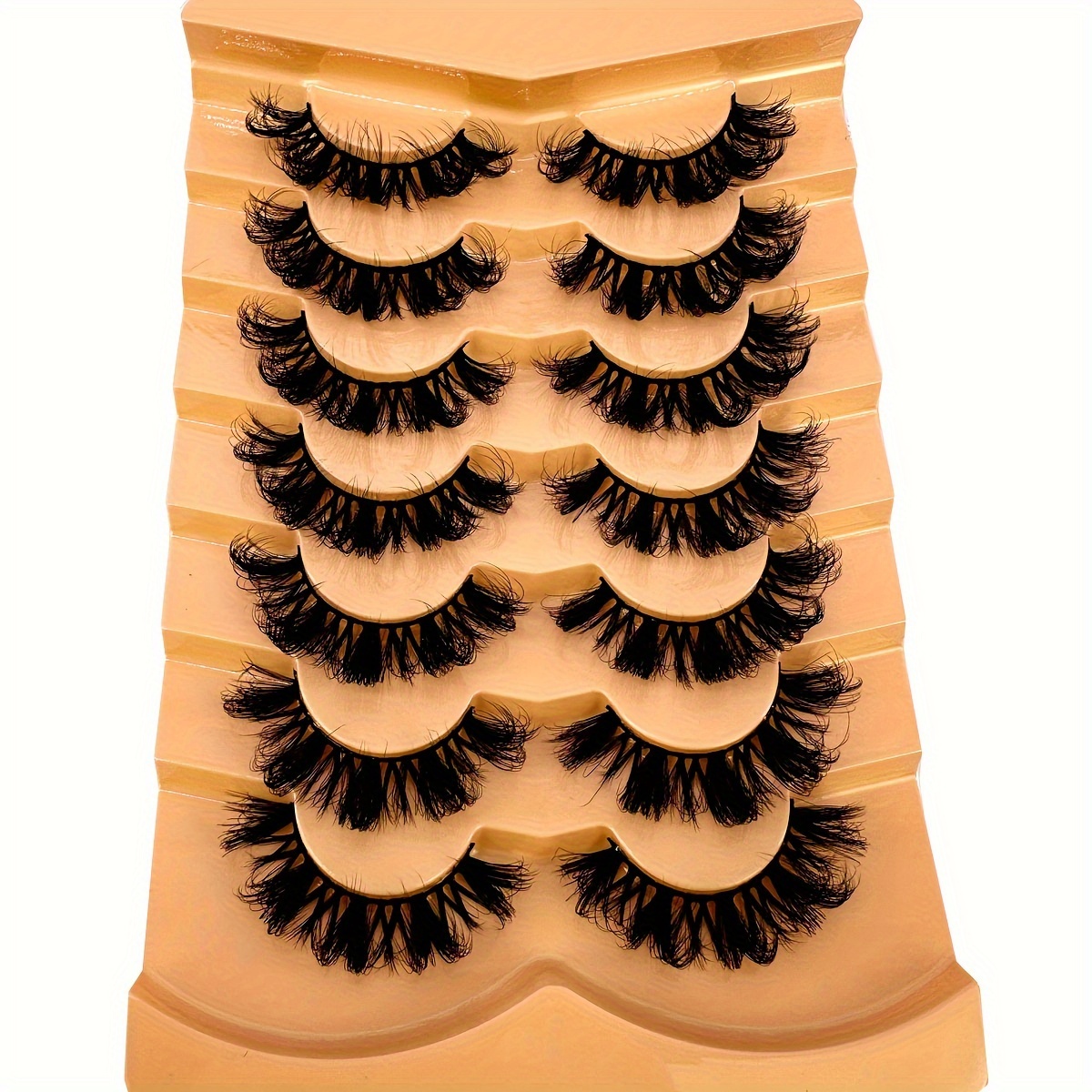 False Eyelashes 5d Fluffy Faux Mink Lashes Cat eye Look 8d - Temu ...