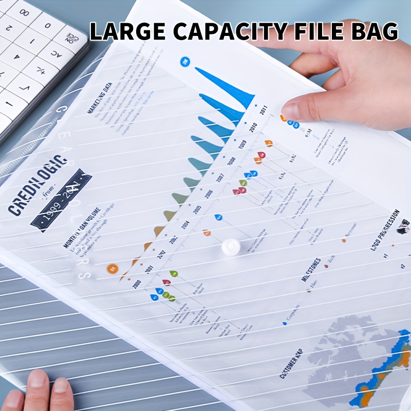 A4 File Bag File Bag Striped - Temu
