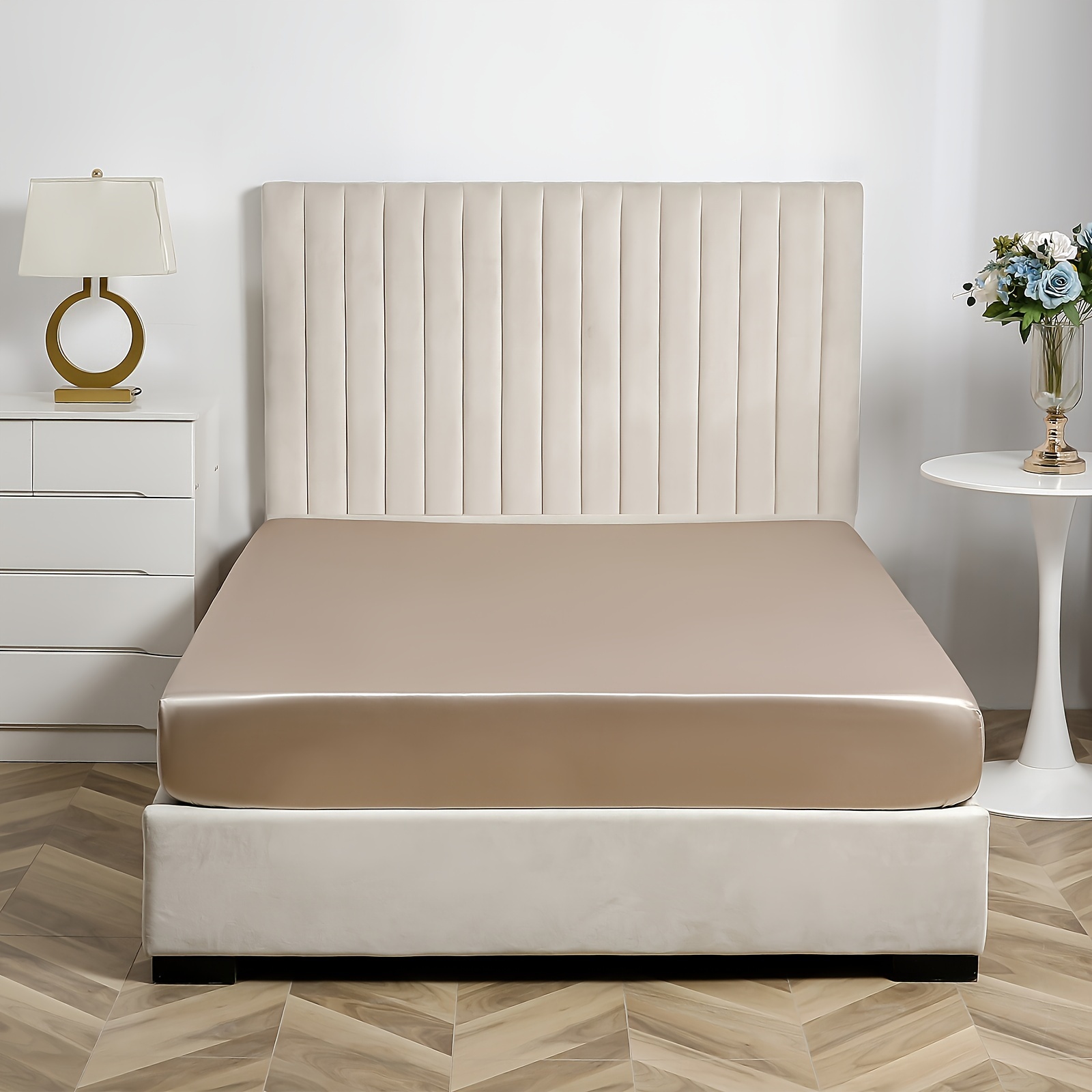 100% Polyester Solid Color Fitted Sheet (without Pillowcase) - Temu Ireland