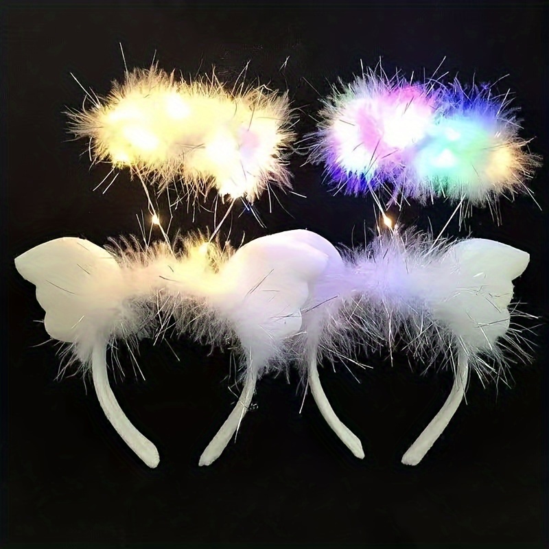 Angel Wings Shaped Headbands Light Headwear Carnival Evening - Temu