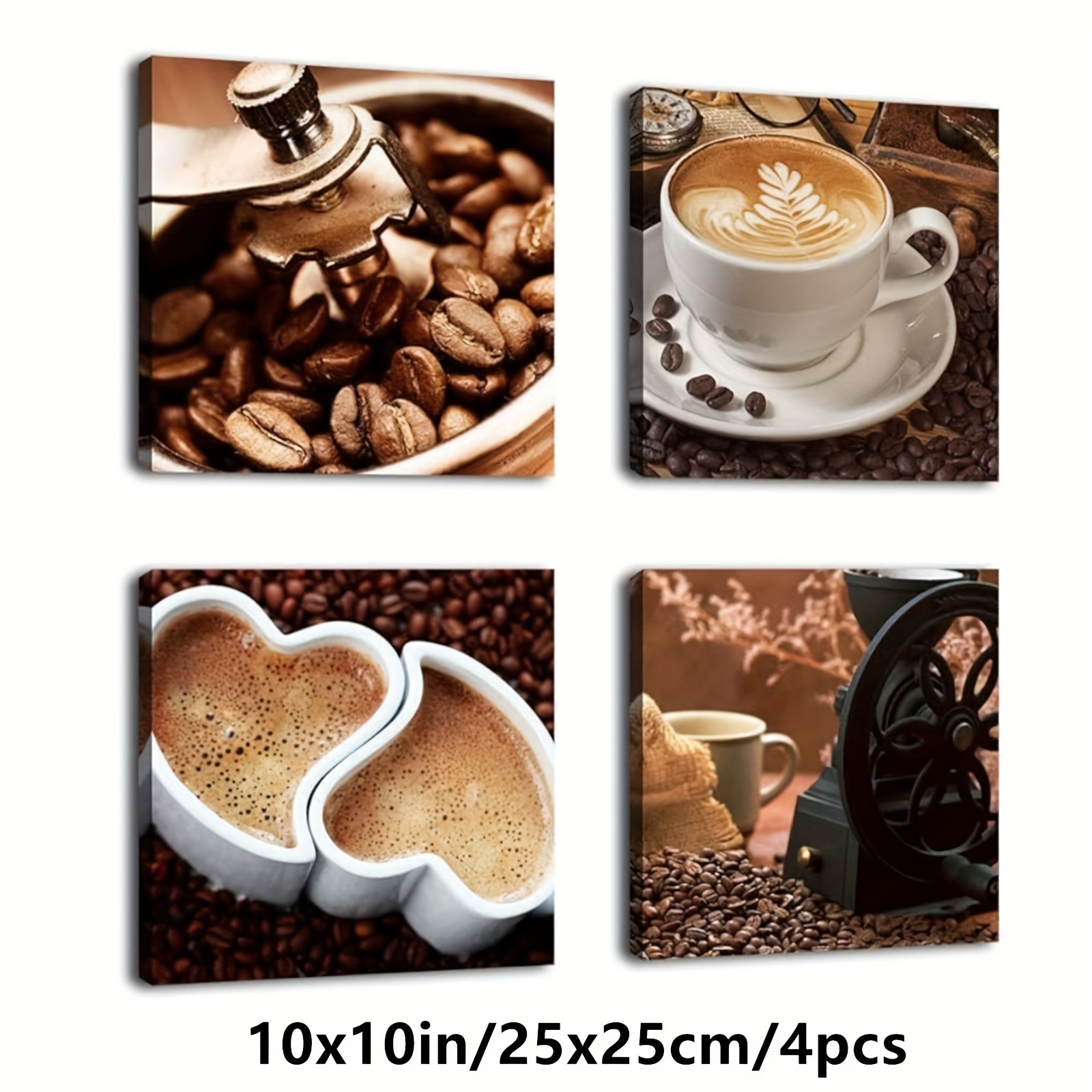 Unframed Art Canvas Print Posters Coffee Bean Coffee Cup - Temu United ...