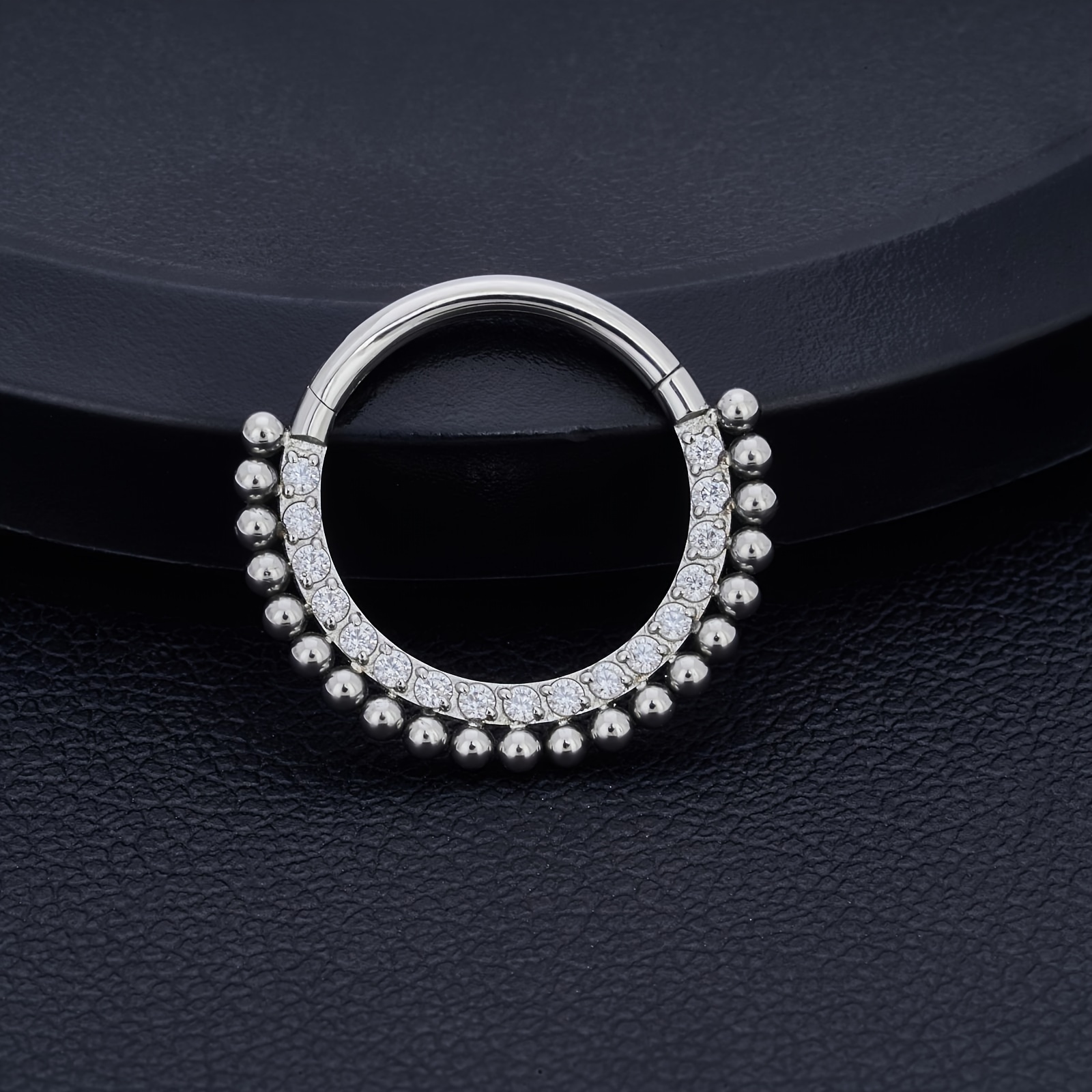 Men's Titanium Cubic Zirconia Nose Ring Seamless Septum Ring - Temu ...