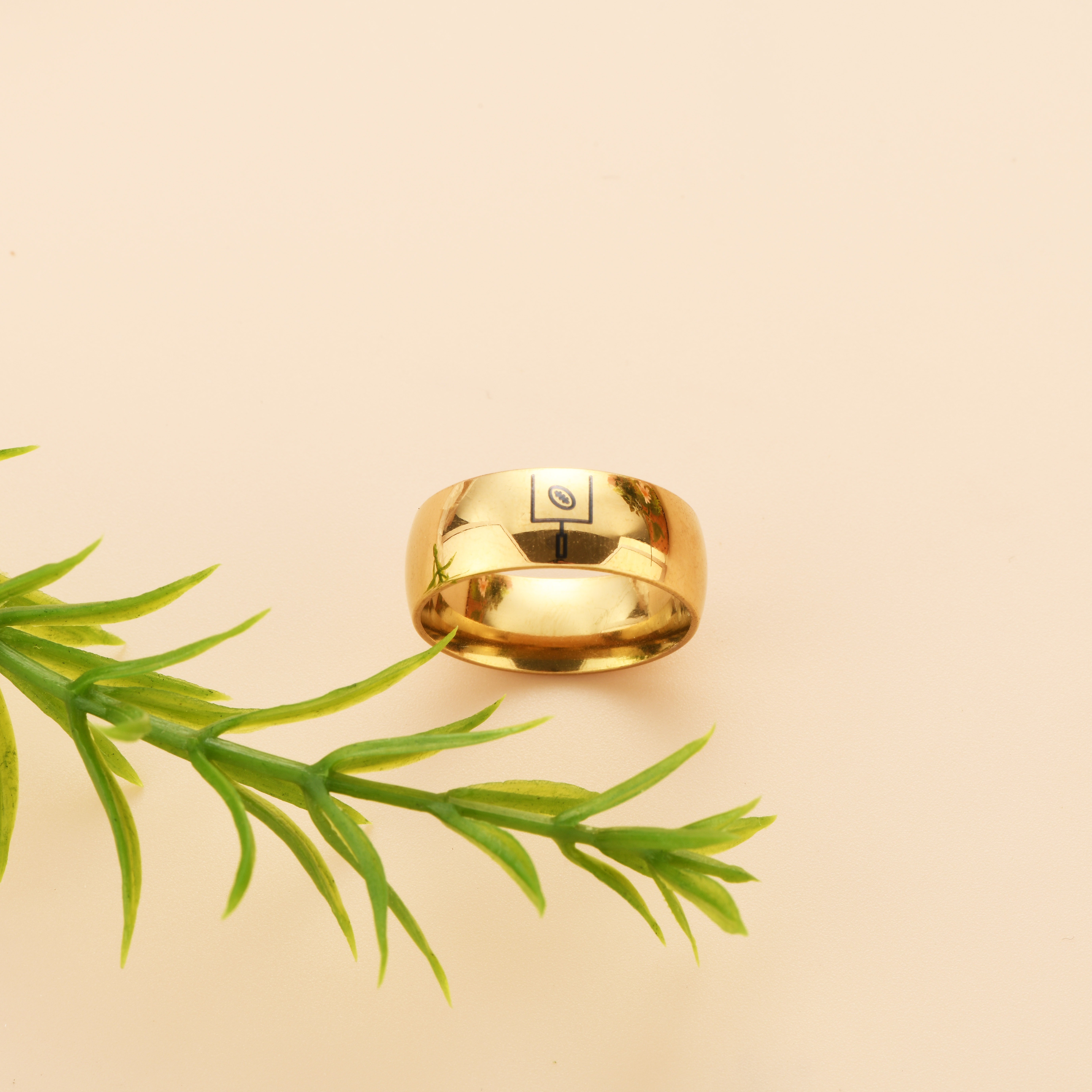 Cartoon Rugby Element Wide Stainless Steel Ring - Temu United Kingdom