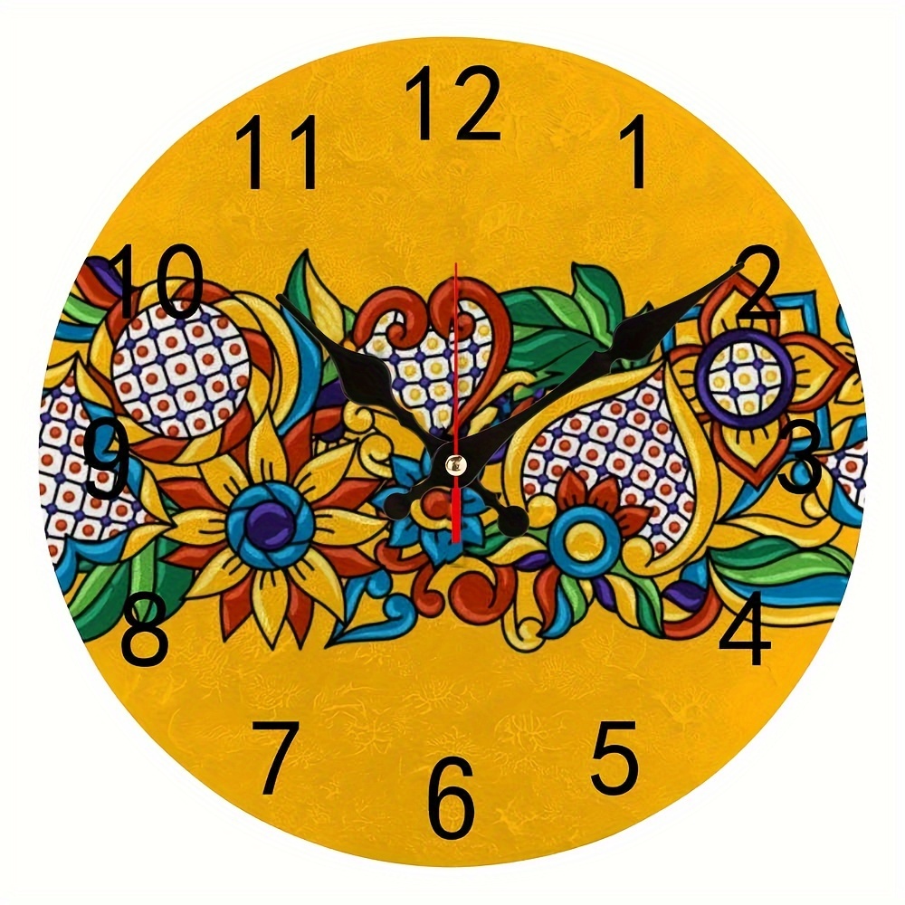 Silent Wall Clock Non Ticking Battery Operated Mexican - Temu Canada