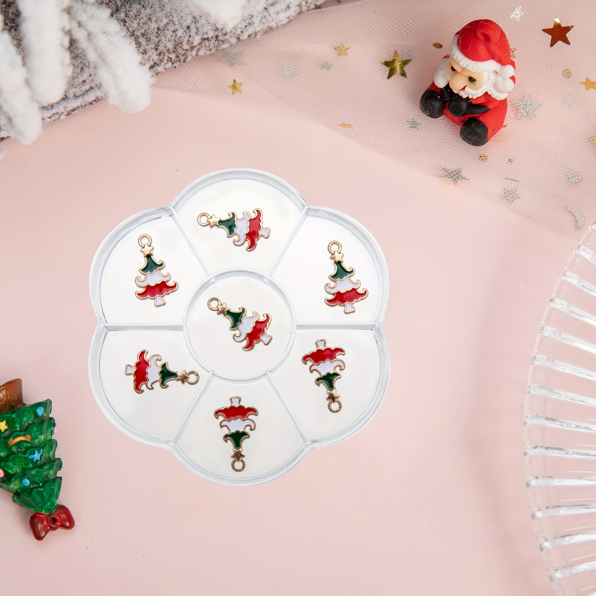 Christmas Drip Oil Alloy Christmas Tree Santa Claus Snowman - Temu ...