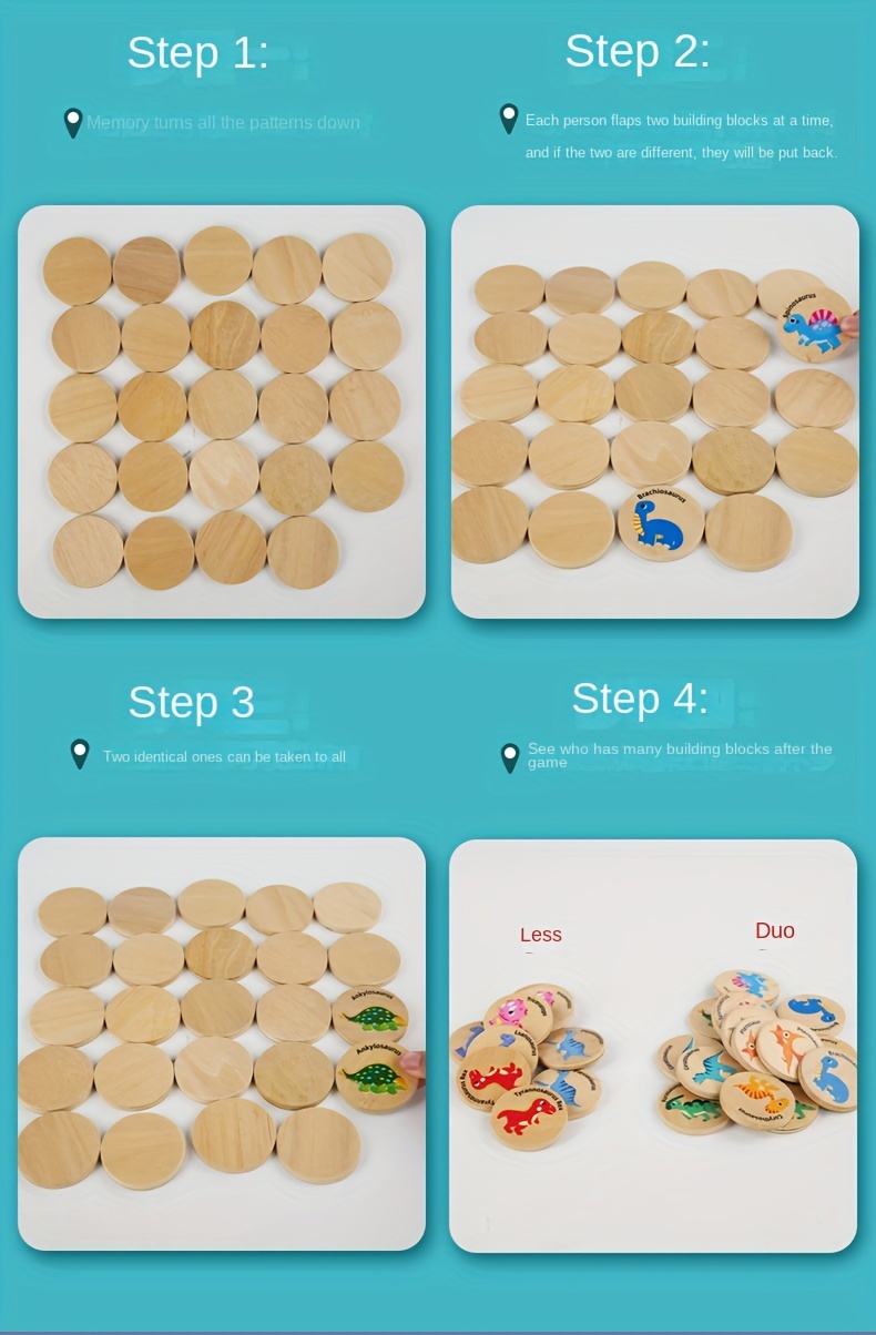 Dinosaur Finding Same Cognitive Memory Game Training Improve - Temu