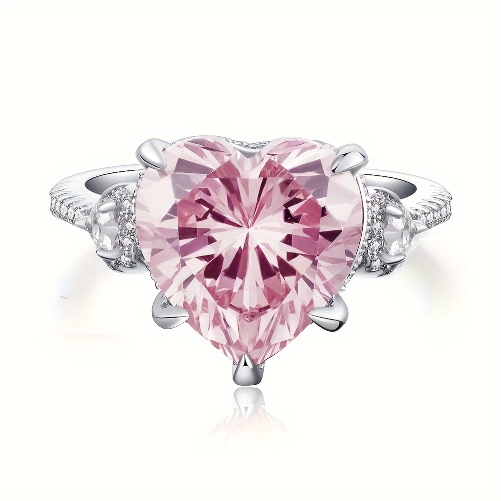 Heart Shaped Ring Silver Wedding Ring Vintage Birthstone - Temu United ...