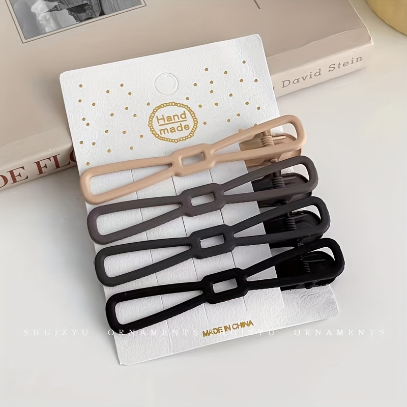 4pcs Basic Simple Vintage Versatile Hair Clips Women Girls Casual Party ...