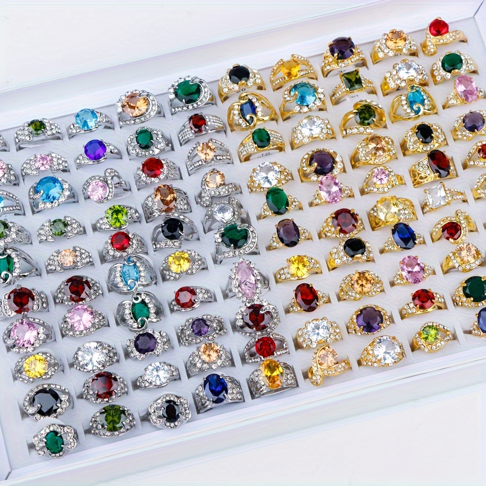 Vintage Ring Set Inlaid Shining Zirconia Multi Styles U Mix - Temu Denmark